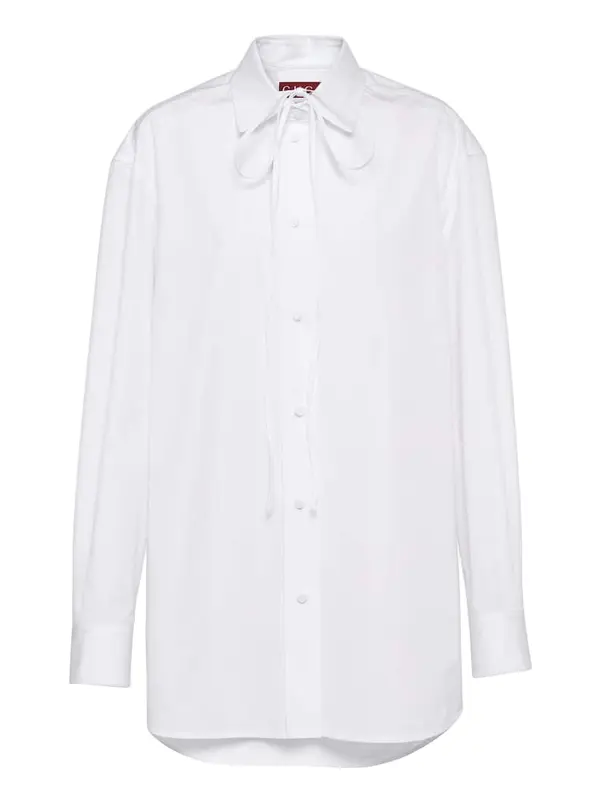 Gucci Bow-detail Cotton Poplin Shirt - White