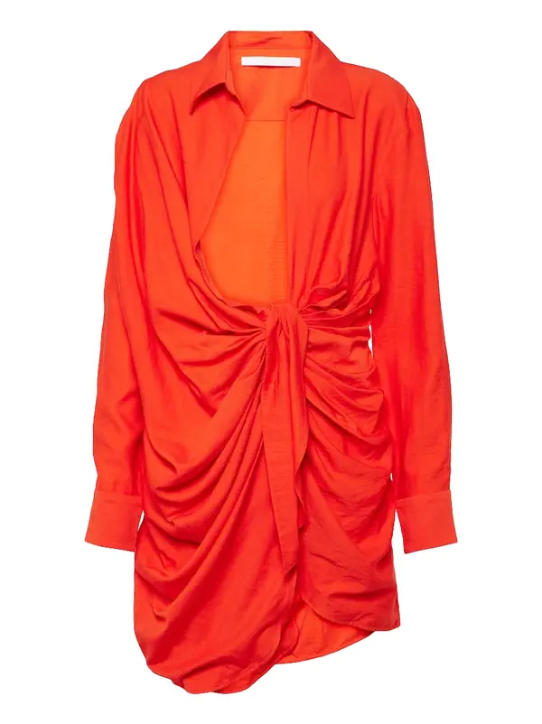 Jacquemus La Robe Bahia Draped Dress - Orange