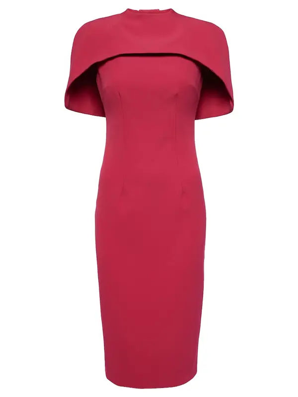Safiyaa Caped Midi Dress - Pink