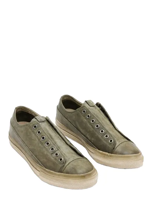 John Varvatos Laceless Low Top Sneaker - Olive