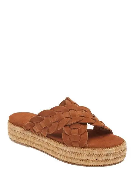 CECELIA NEW YORK Gester Platform Slide Sandal - Oak