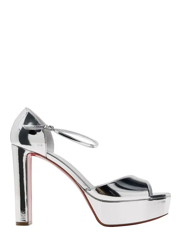 CHRISTIAN LOUBOUTIN Metallic Platform Sandals - Silver