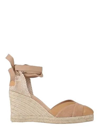 CastaÑer Leather And Textile Espadrille Sandals - Beige