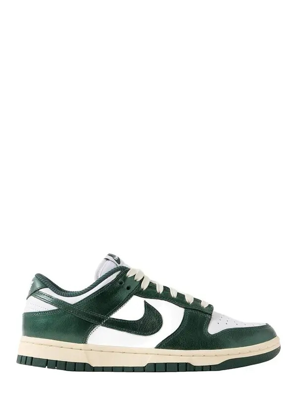 Nike Dunk Low Metallic Leather Sneakers - Green