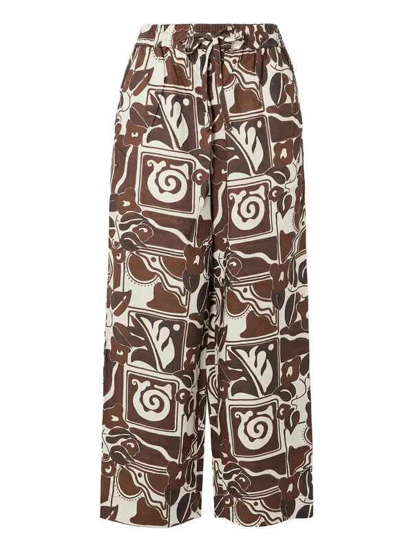 Mara Hoffman Jackie Printed Hemp Pants - Brown