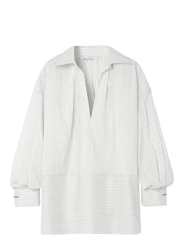 Max Mara Saletta Pinstriped Blouse - White