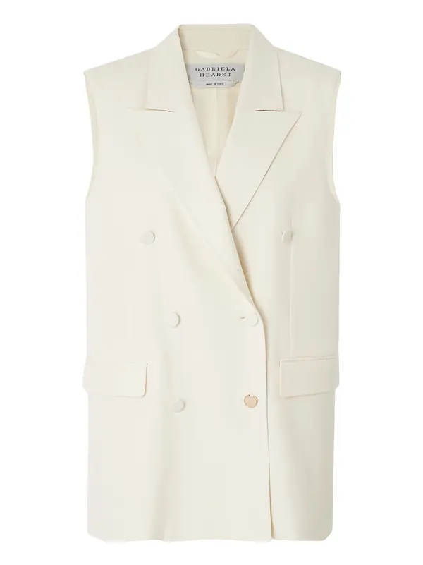 Gabriela Hearst Mayte Double-breasted Silk And Wool-blend Vest - Ivory