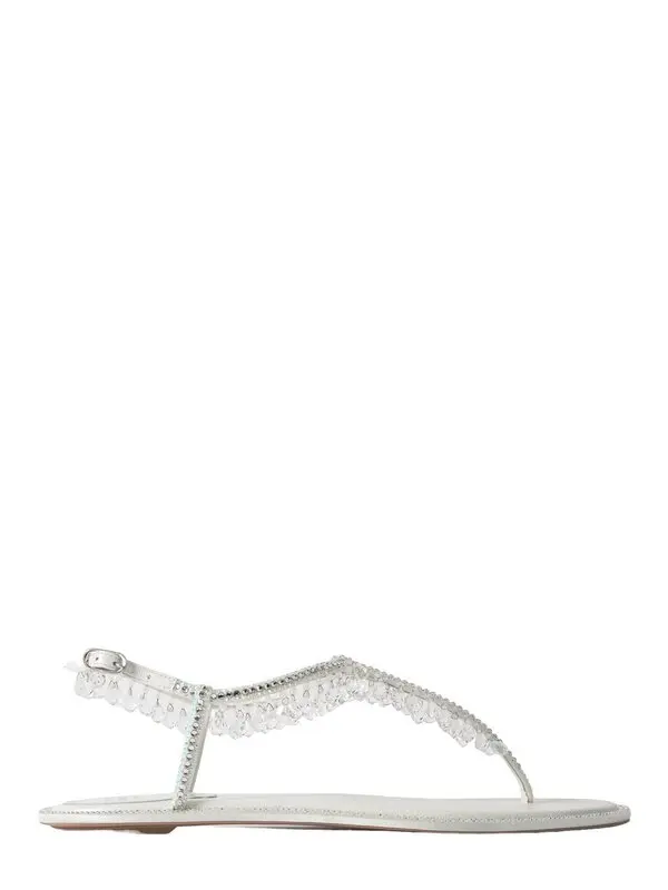 Rene Caovilla Chandelier Crystal-embellished Sandals - White