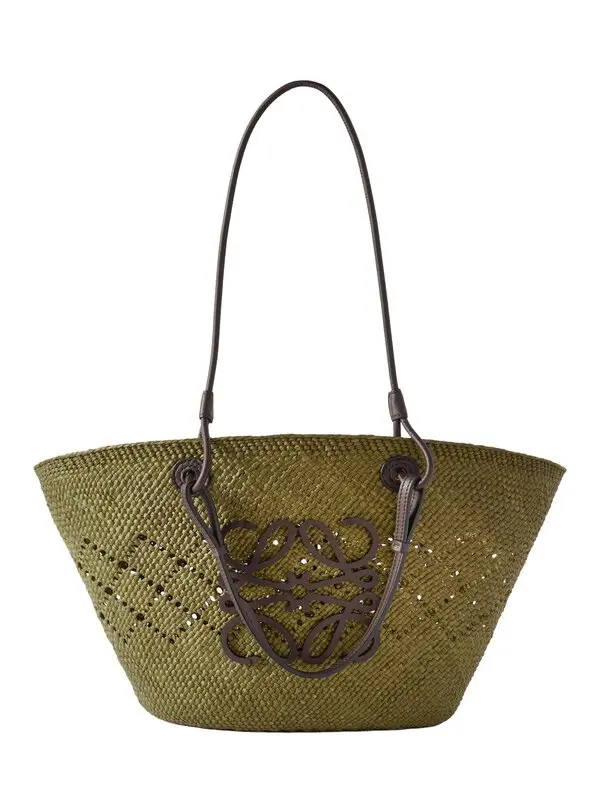 Loewe Paula's Ibiza Anagram Medium Raffia Tote - Green