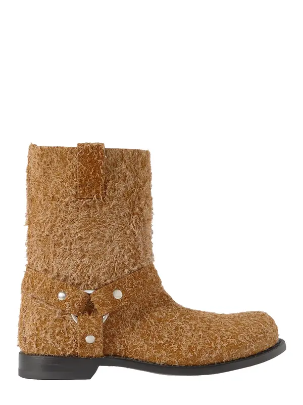 Loewe Paula's Ibiza Campo Brushed Suede Ankle Boots - Brown