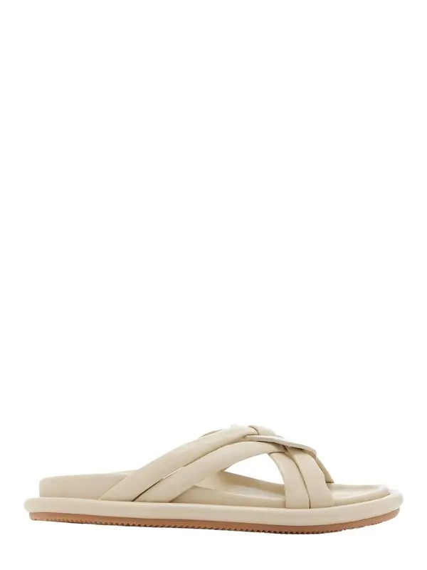 Moncler Bell Soft Leather Sandals - Ivory
