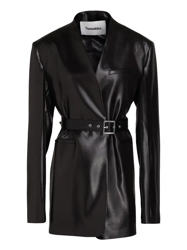Nanushka Rannia Belted Blazer - Black