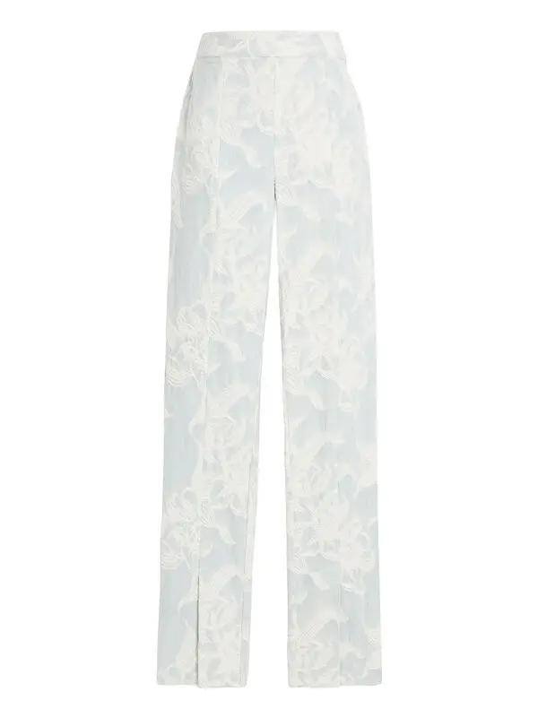 Zimmermann Embroidered Tapered Jeans - Light Denim