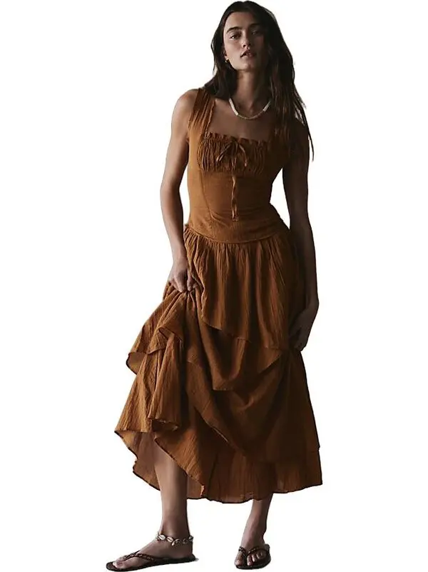 Free People In My Dreams Midi Dress - Spice Brown