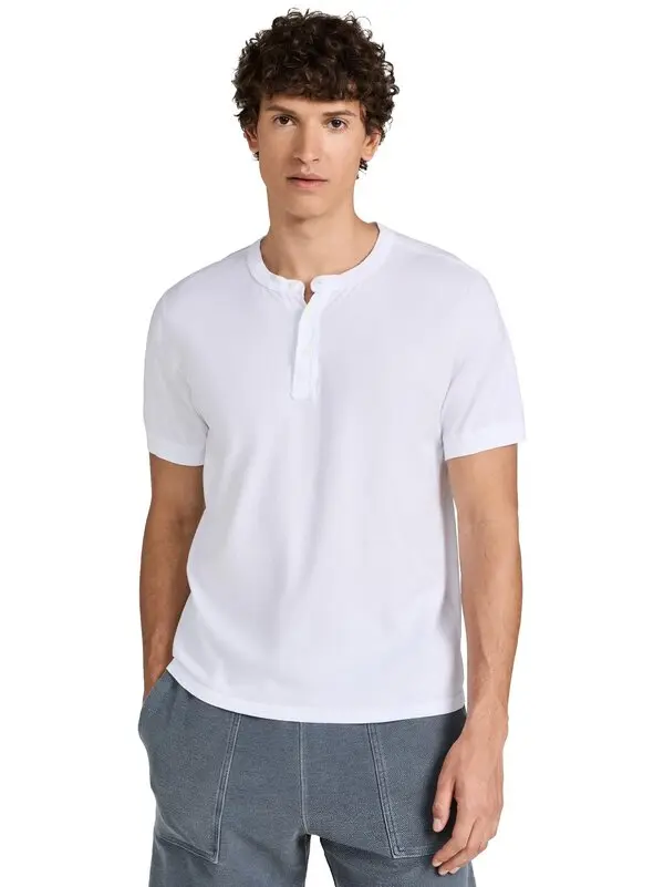 S.k.u. Short Sleeve Pima Henley - White