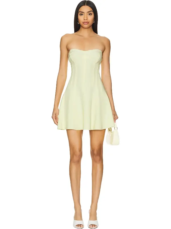 Norma Kamali X Grace Strapless Mini Dress - Butter Yellow