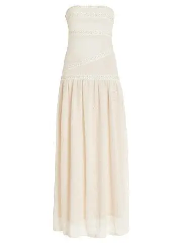 FAIT PAR FOUTCH Colette Embellished Stretch-lace Maxi Dress - Ivory