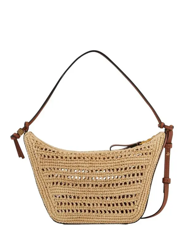 Loewe Hammock Mini Raffia Shoulder Bag - Beige