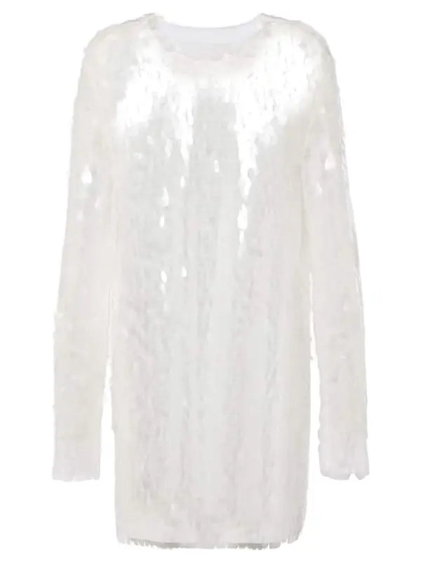 Norma Kamali Sequined Minidress - White