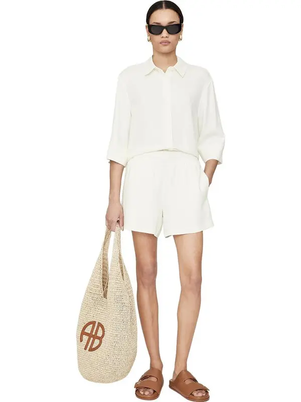 ANINE BING Kam Shorts - Ivory