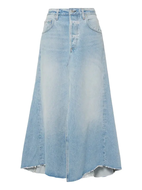 Citizens Of Humanity Mina Reworked Denim Midi Skirt - Blue