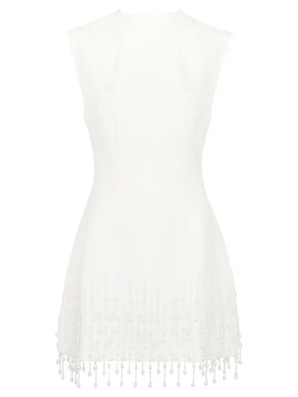Oddmuse Embellished Stretch-crepe Mini Dress - White