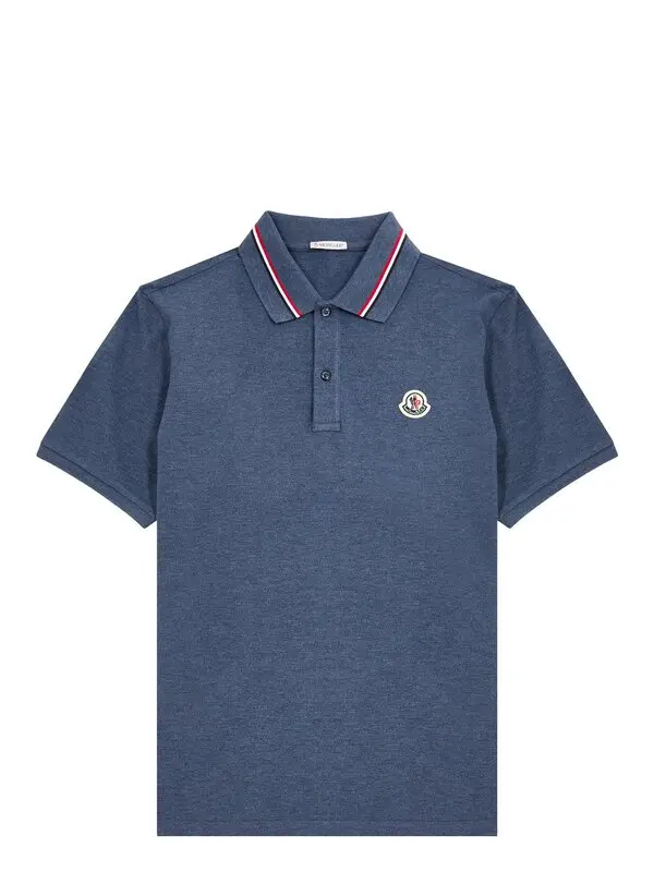Moncler Logo Piqué Cotton Polo Shirt - Petrol