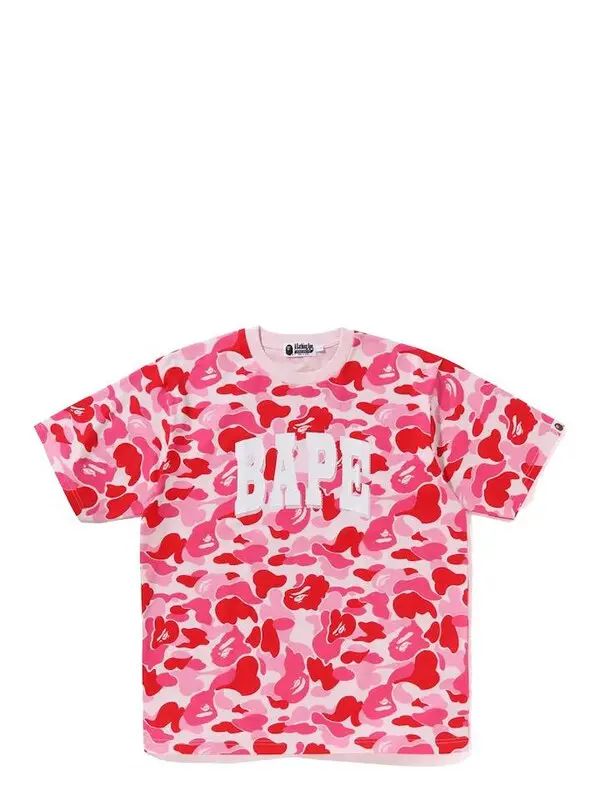 A BATHING APE Abc Camo Relaxed Fit Logo Tee Shirt - Pink