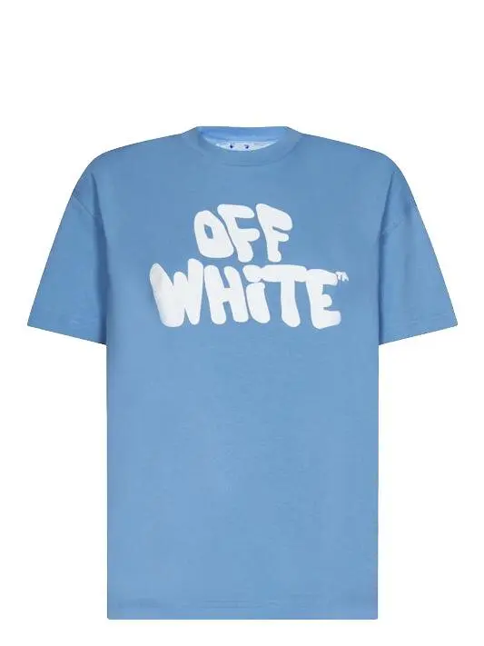 Off-White 70s Type Logo T-shirt - Light Blue/white