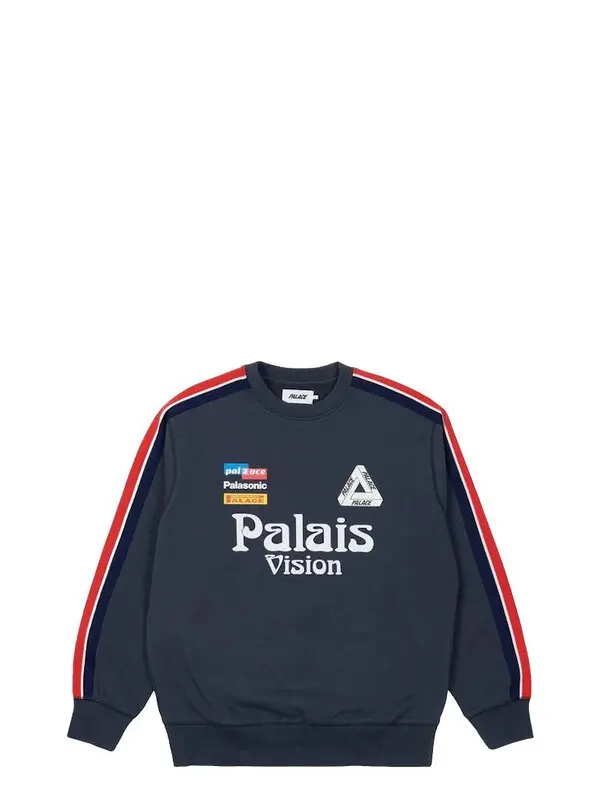 PALACE Flag Stripe Crew - Navy Blue