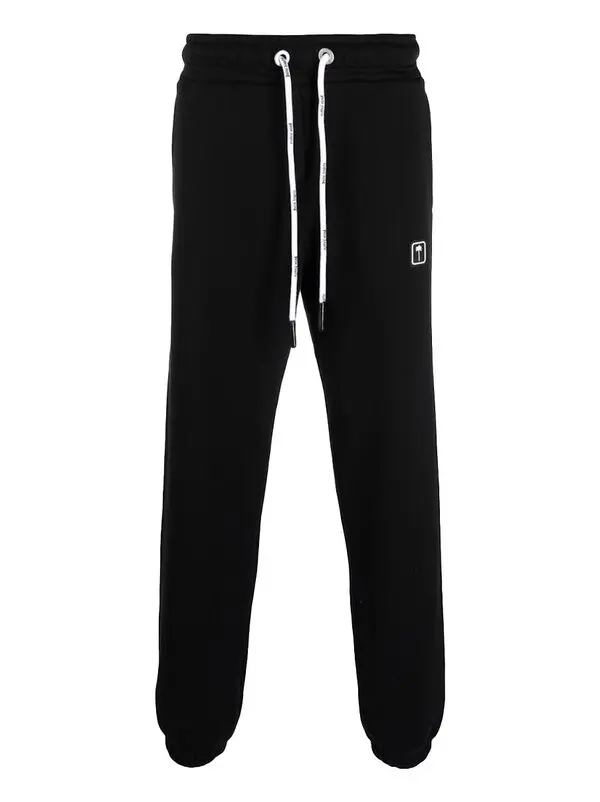 Palm Angels Logo Patch Drawstring Track Pants - Black/white