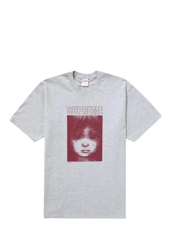 Supreme Margaret Keane Teardrop Tee Shirt - Heather Grey