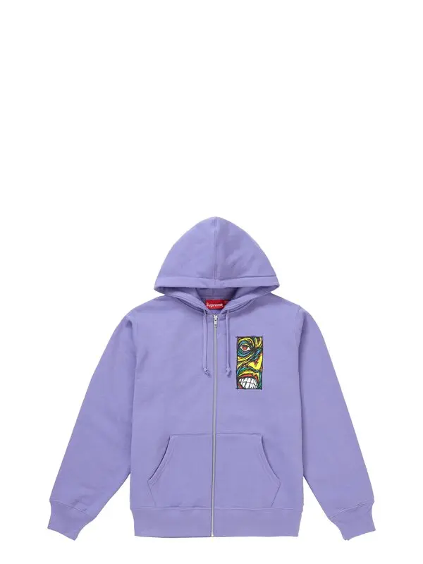 Supreme Disturbed Zip Up Hooded Sweatshirt - Light Violet