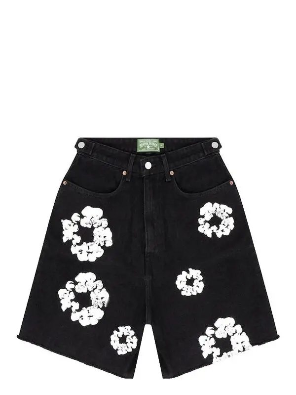 DENIM TEARS Cotton Wreath Jean Short - Black