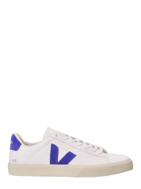 VEJA Campo Chromefree Leather Sneakers - White/cobalt Blue