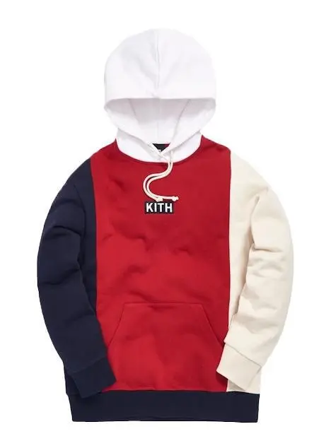 Kith Colorblocked Rugby Shirt Hoodie - Red