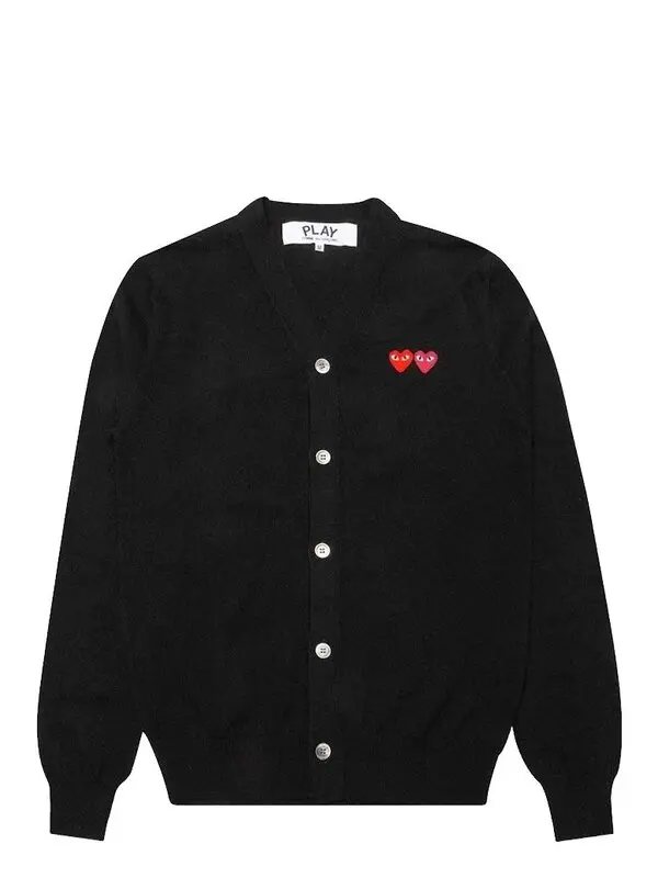 Comme Des Garçons Double Heart Cardigan - Black