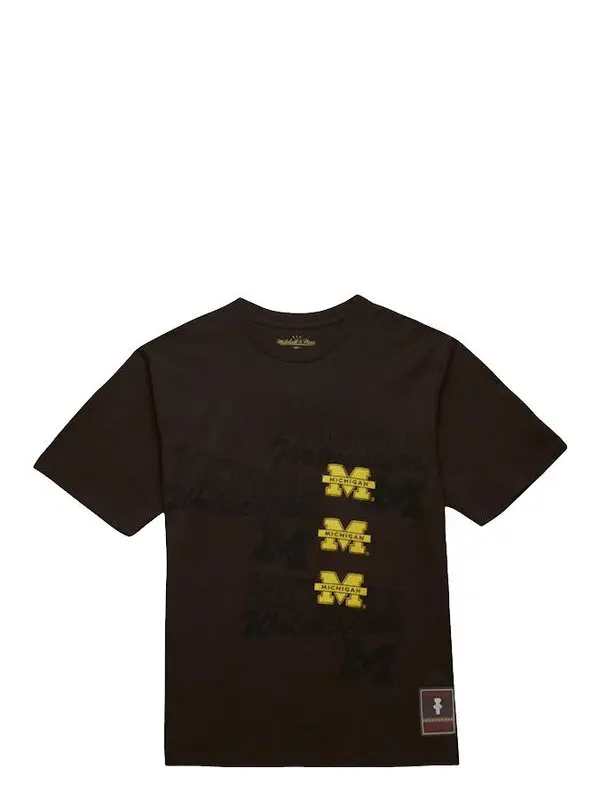 TRAVIS SCOTT X Mitchell & Ness Michigan Wolverines Seal T-shirt - Brown