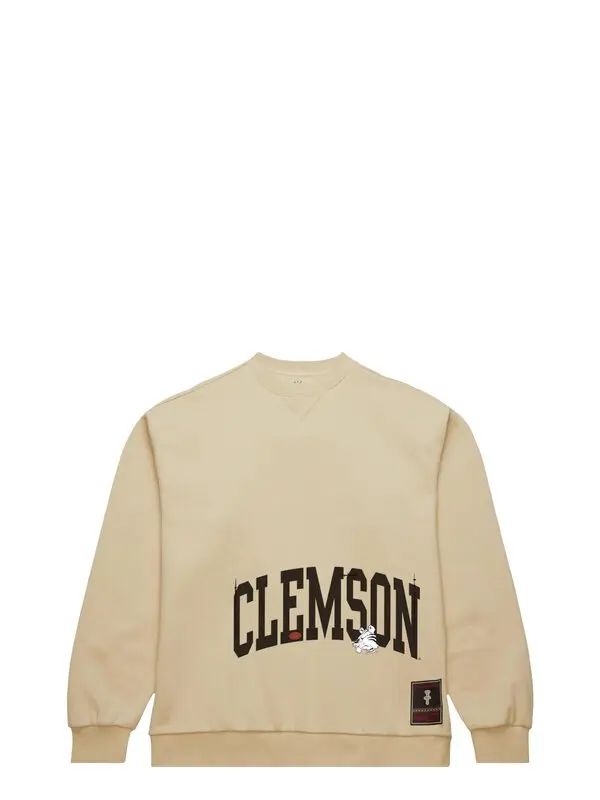 TRAVIS SCOTT X Mitchell & Ness Clemson Tigers Pullover Sweatshirt - Tan