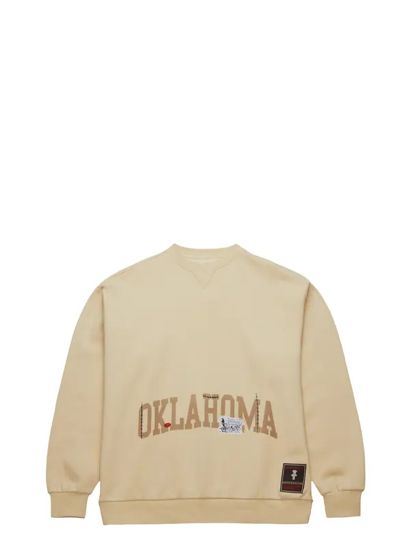 TRAVIS SCOTT X Mitchell & Ness Oklahoma Sooners Pullover Sweatshirt - Tan