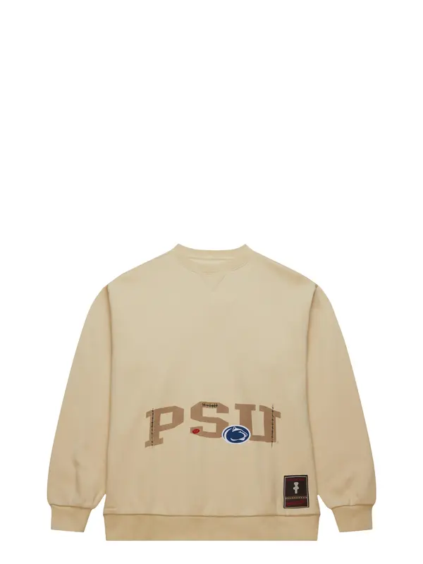 TRAVIS SCOTT X Mitchell & Ness Penn State Nity Lions Pullover Sweatshirt - Tan