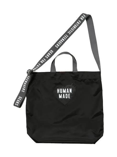 HUMAN MADE Nylon Heart 2 Way Tote Bag - Black