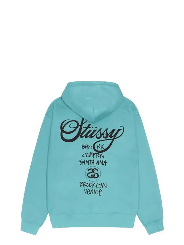 StÜssy World Tour Hoodie - Ocean