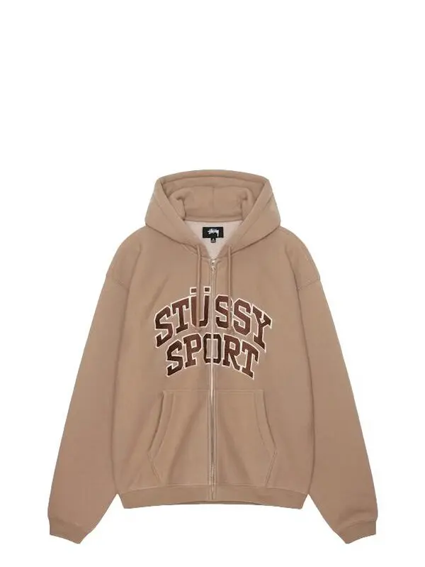 StÜssy Sport Zip Hoodie - Tan