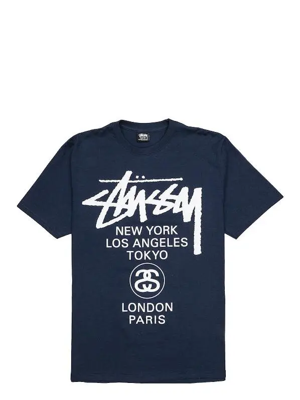 StÜssy World Tour T-shirt - Navy Blue