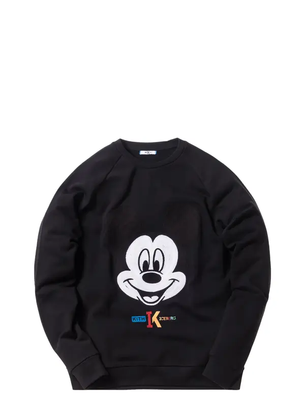Kith X Iceberg Mickey Crewneck Sweatshirt - Black