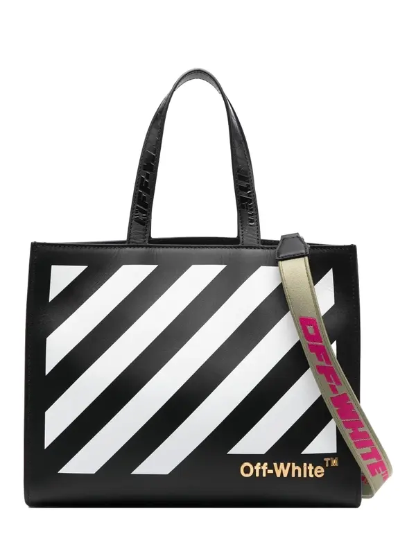 Off-White Diag Hybrid Shop 28 Lettering Tote Bag - Black/white