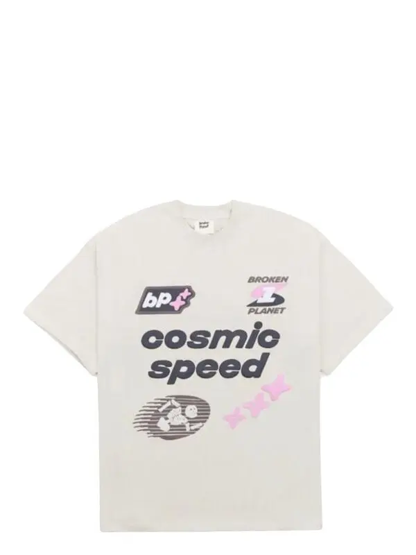 BROKEN PLANET Cosmic Speed T-shirt - Bone White