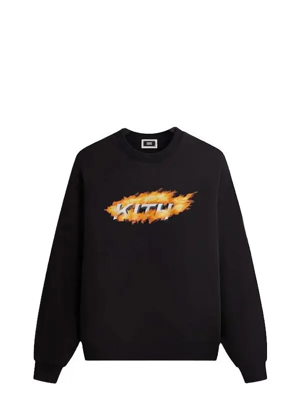 Kith Orbit Flame Vintage Nelson Crewneck Sweatshirt - Black
