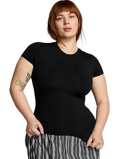 Pink Base Stretch™ Short-sleeve Tee - Black